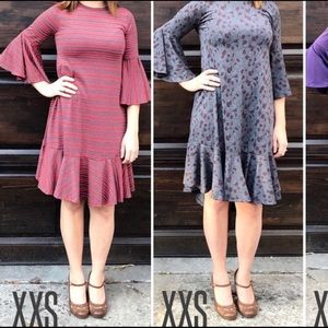 LuLaRoe | Dresses | Lularoe Maurine Bell Sleeve Ruffle Hem Dress | Poshmark